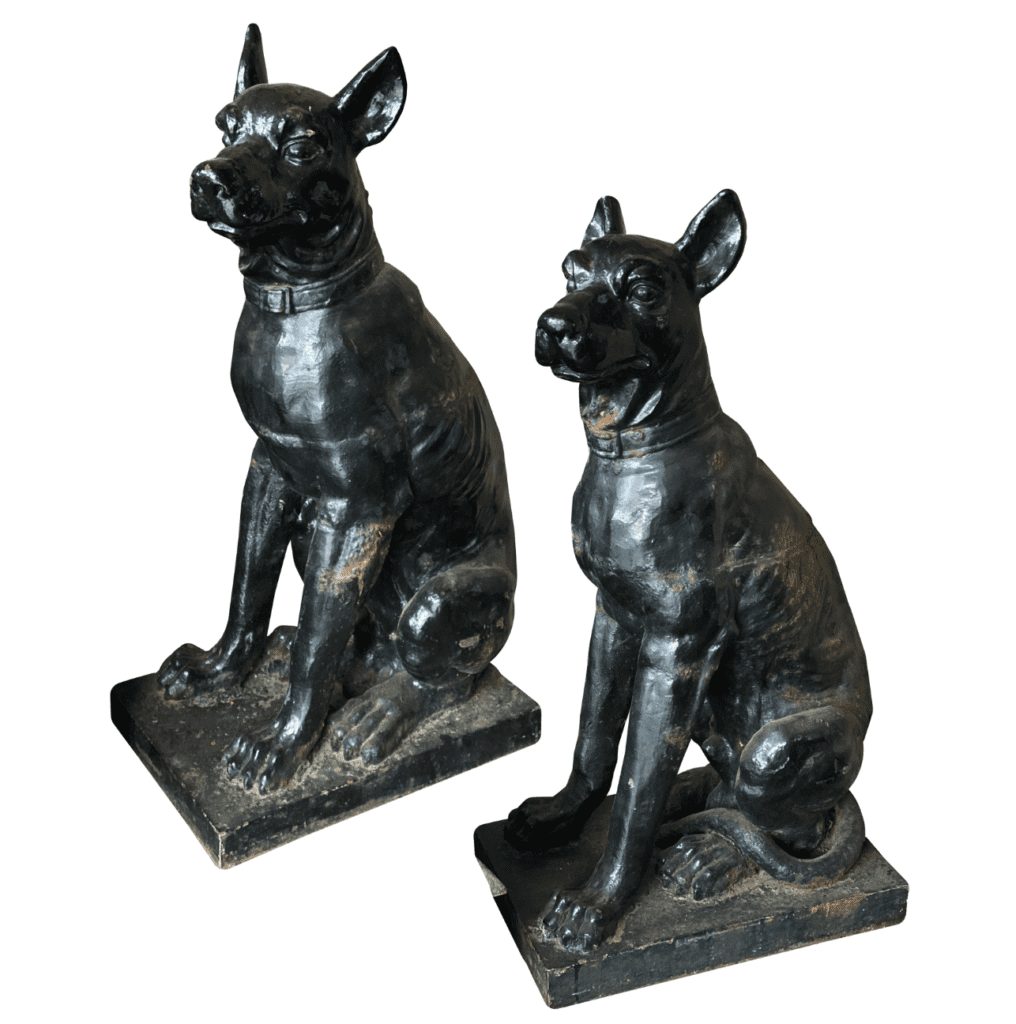 SOLD – Life Sized Cast Iron Dog Statues – The Renner Project