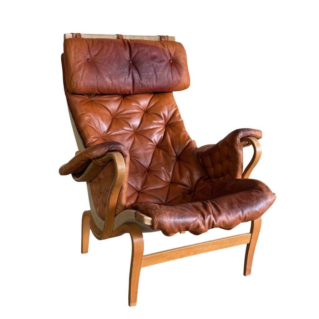 SOLD- Pernilla Leather Armchair by Bruno Mathsson for Dux, Sweden, 1970’s – The Renner Project